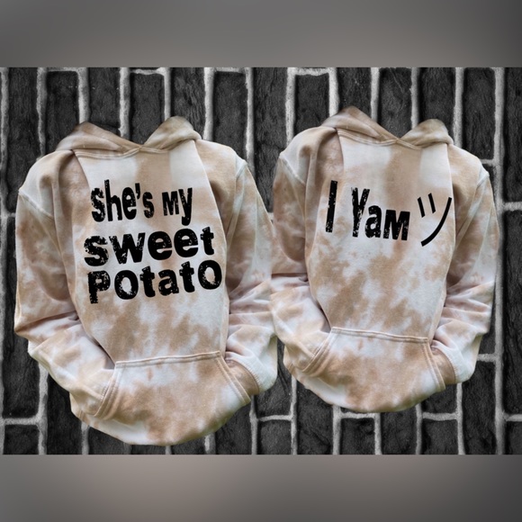 Sweaters | His Hers Matching Set Dyed Hoodies Dtf Shes My Sweet Potato ...